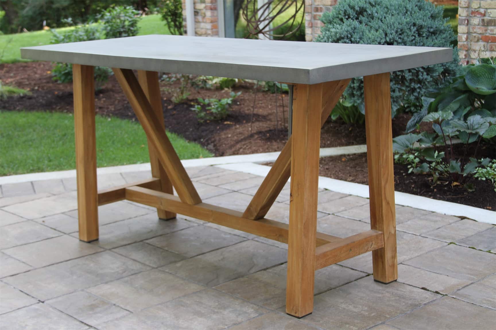 Outdoor Interiors TNA6425 Balcony Height Dining Table W Teak Base outdoor-interiors-tna6425-balcony-height-dining-table-w-teak-base